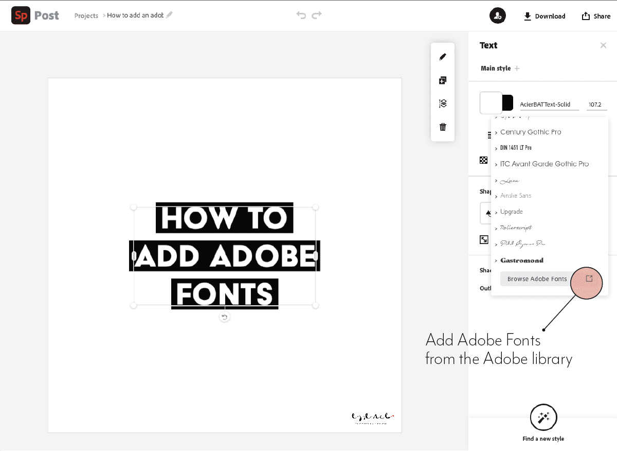 How to add Adobe fonts to Spark
