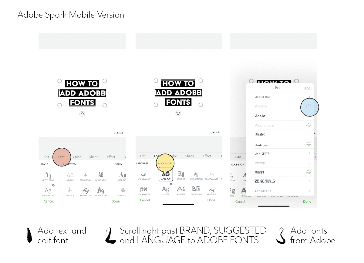 How to add Adobe fonts to Spark